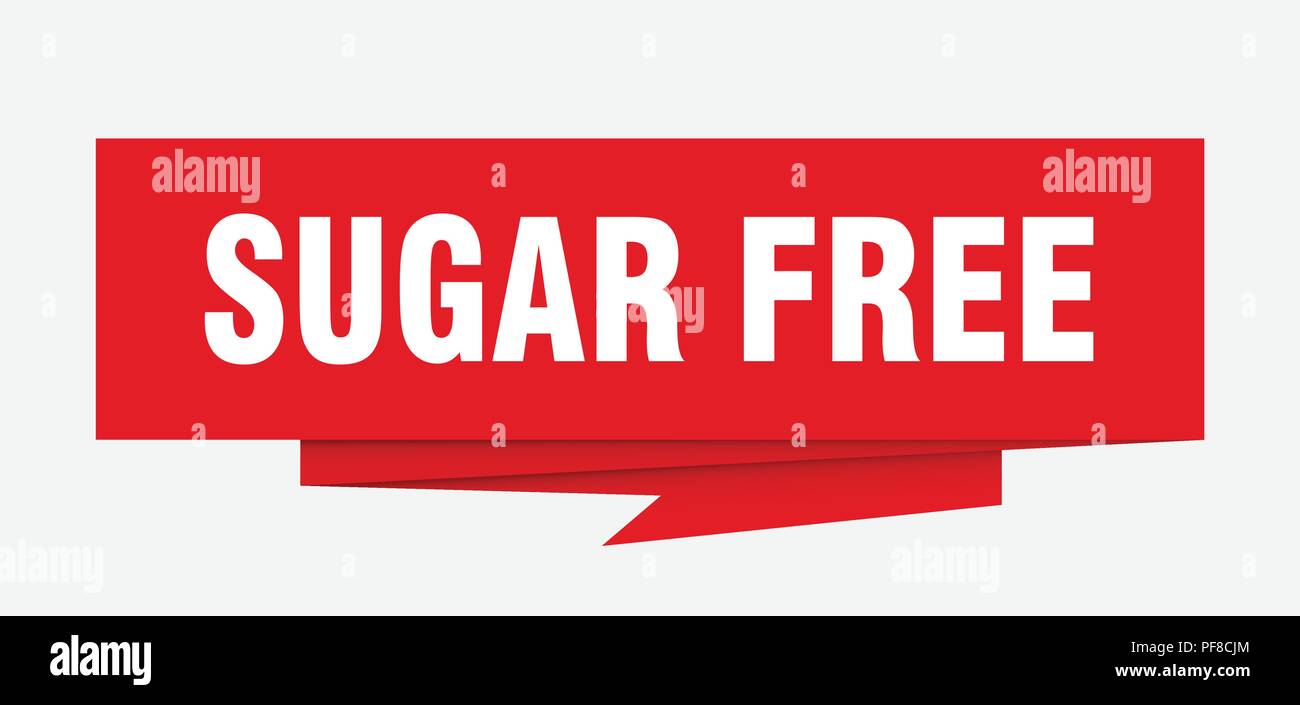 sugar free sign. sugar free paper origami speech bubble. sugar free tag ...