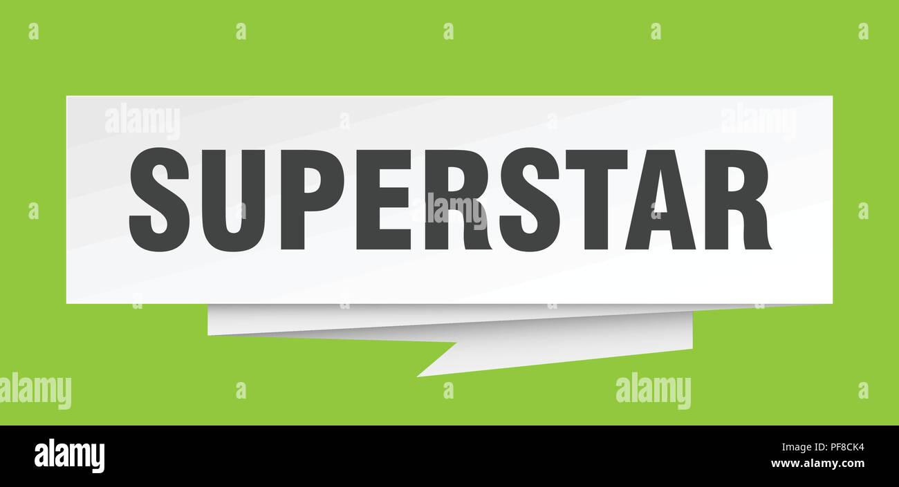 superstar sign. superstar paper origami speech bubble. superstar tag ...