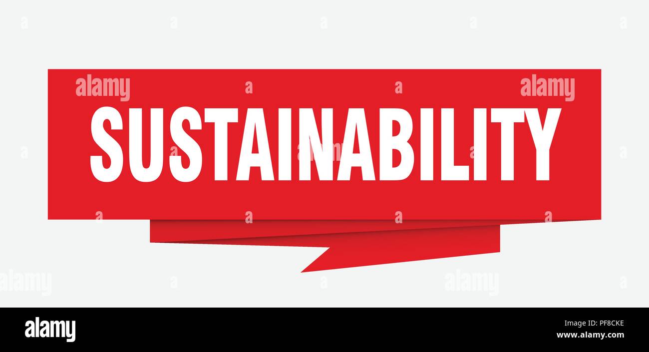 sustainability sign. sustainability paper origami speech bubble ...