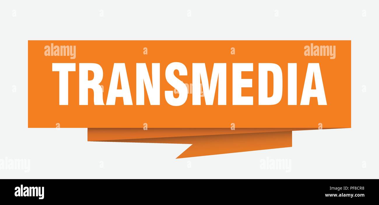 transmedia sign. transmedia paper origami speech bubble. transmedia tag ...