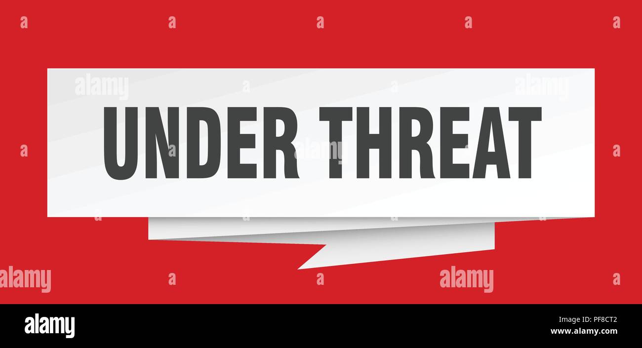 under threat sign. under threat paper origami speech bubble. under ...