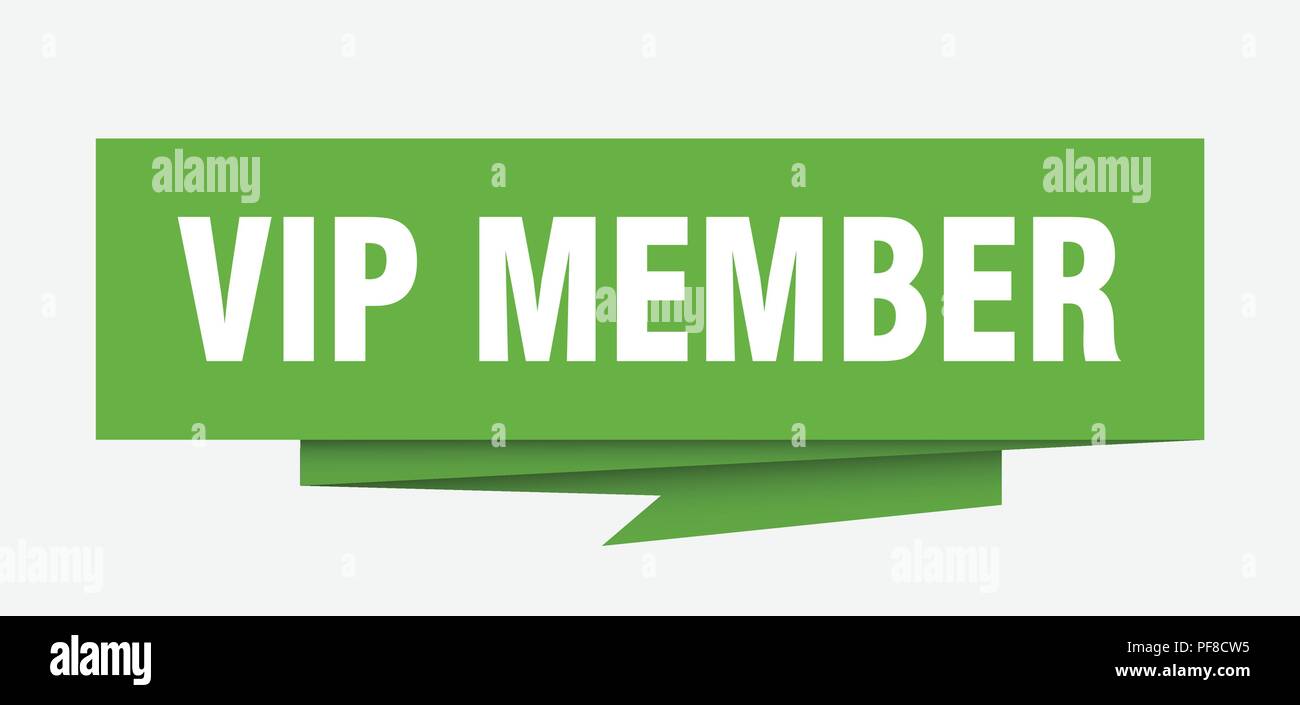 vip member sign. vip member paper origami speech bubble. vip member tag ...