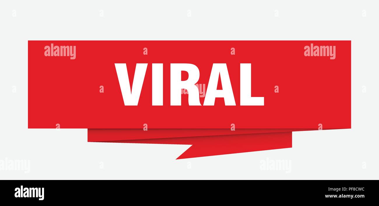 viral sign. viral paper origami speech bubble. viral tag. viral banner ...