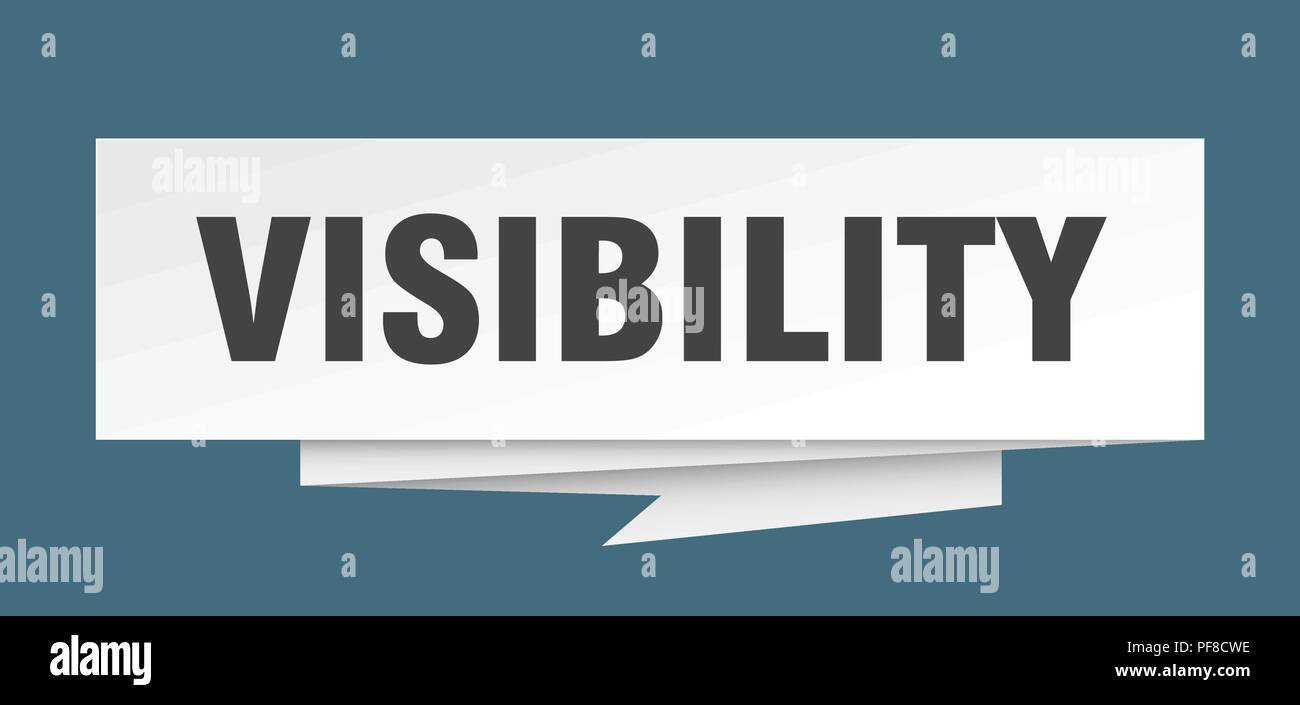 visibility sign. visibility paper origami speech bubble. visibility tag ...