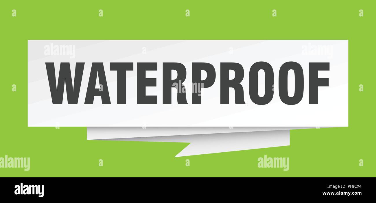 waterproof sign. waterproof paper origami speech bubble. waterproof tag ...