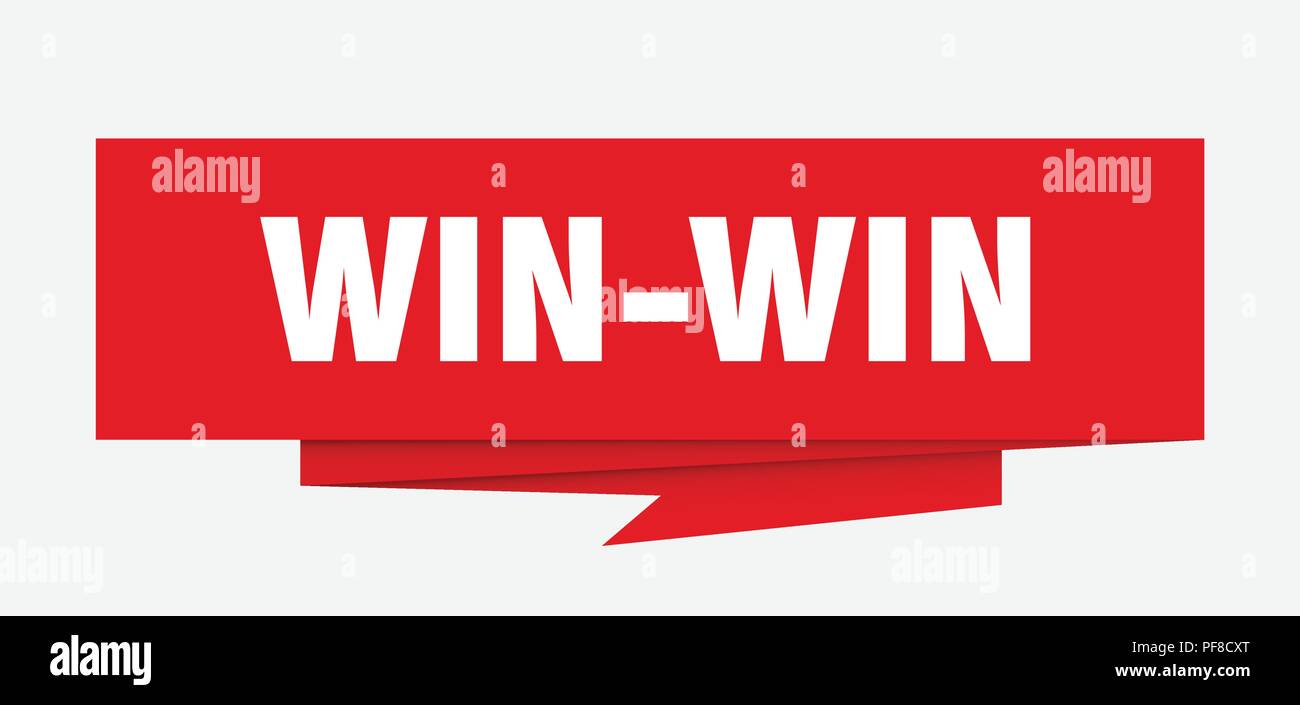 win-win sign. win-win paper origami speech bubble. win-win tag. win-win ...