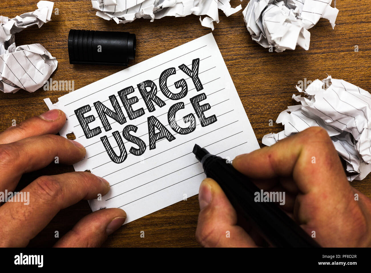 Text sign showing Energy Usage. Conceptual photo Amount of energy ...