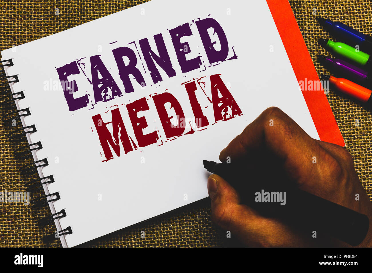 Word writing text Earned Media. Business concept for Publicity gained ...