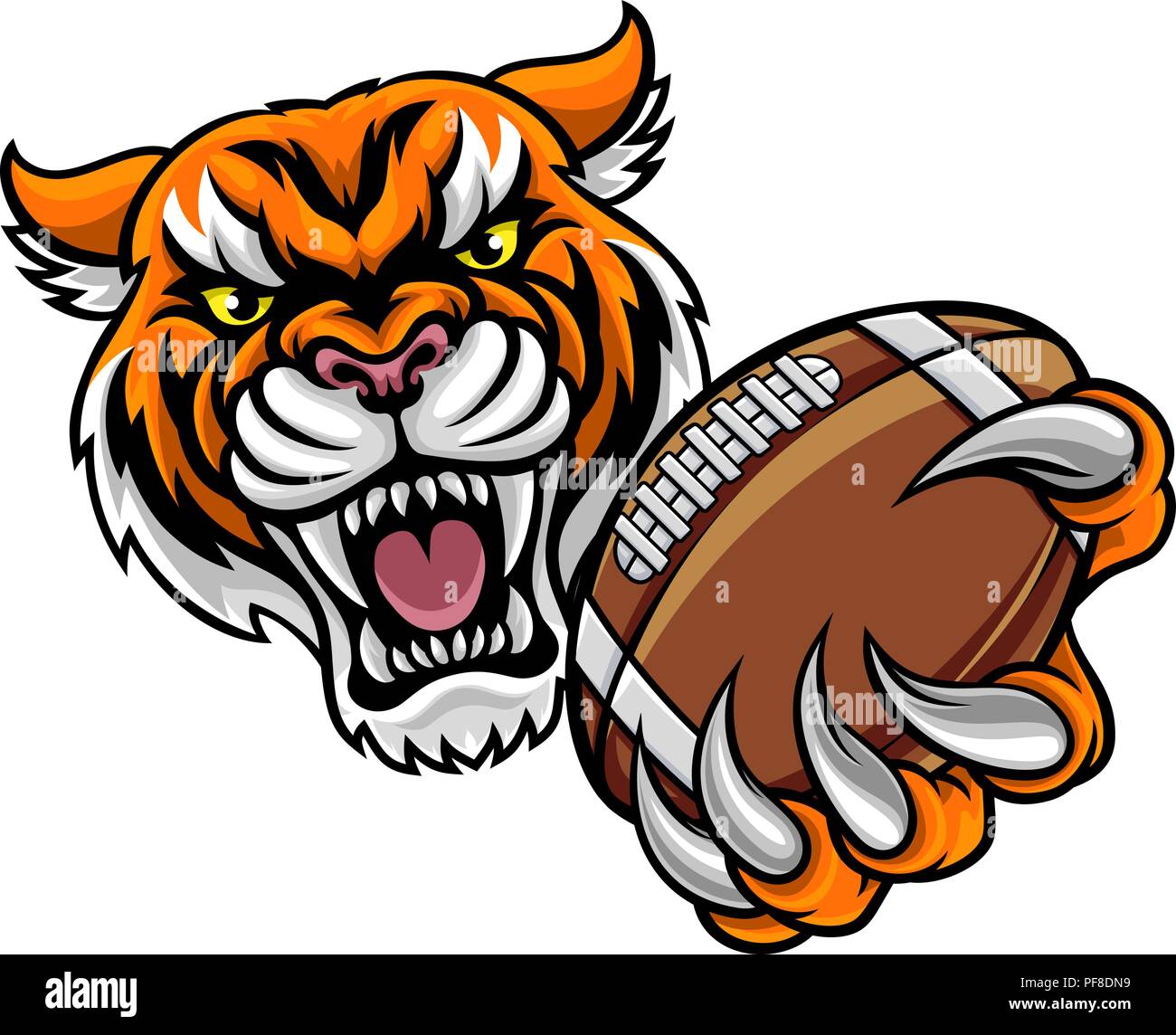 Tiger holding football Stock Vector Images - Alamy