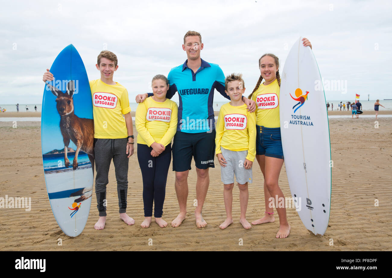 Trent ‘Maxi’ Maxwell (centre) star of the Australian TV programme Bondi ...