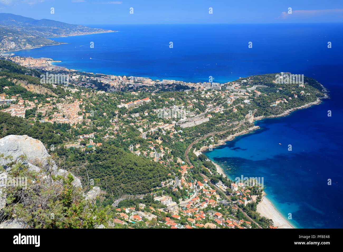 Aerial view of Roquebrune Cap Martin, Alpes-Maritimes, 06, Cote d'Azur, PACA, France Stock Photo ...