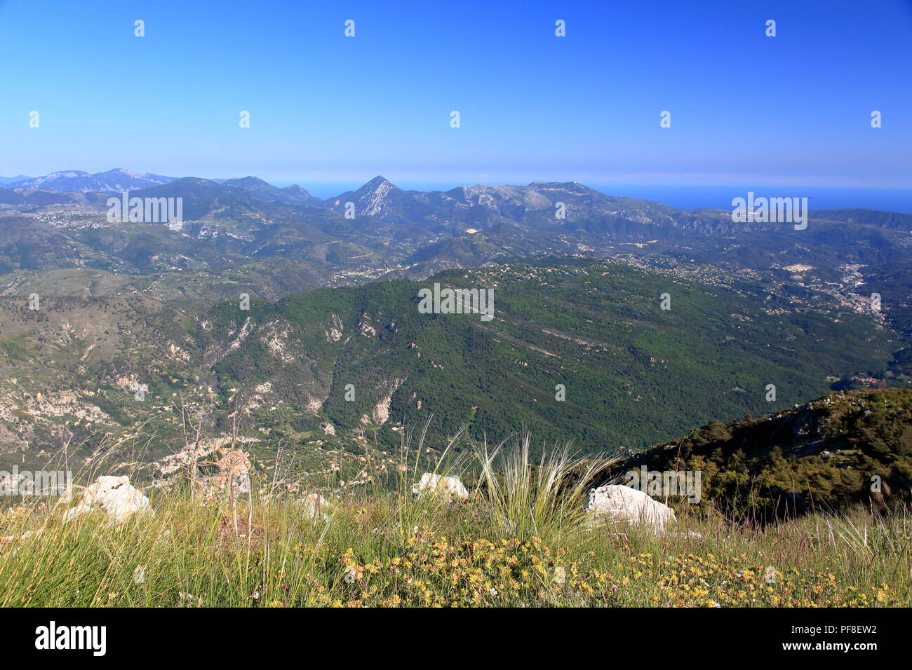 From the summit of Mont Ferion, Alpes-Maritimes, 06, Cote d'Azur, PACA ...