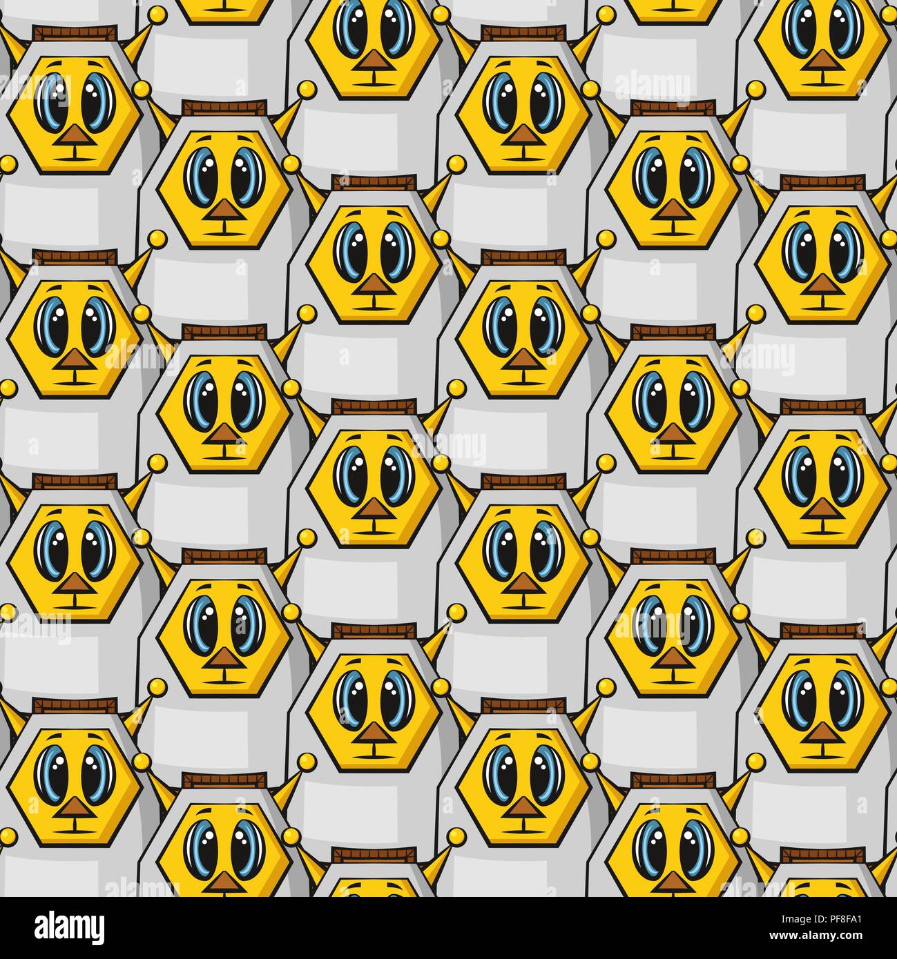 Cartoon Robots Seamless Stock Vector Image & Art - Alamy