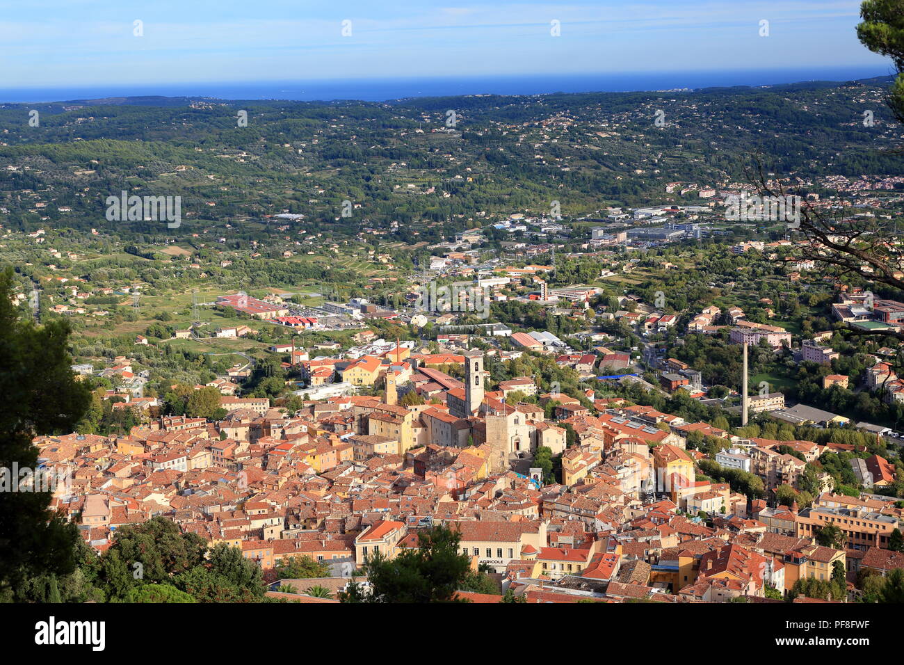 Top view above Grasse, Alpes Maritimes, French Riviera, France, Europe ...