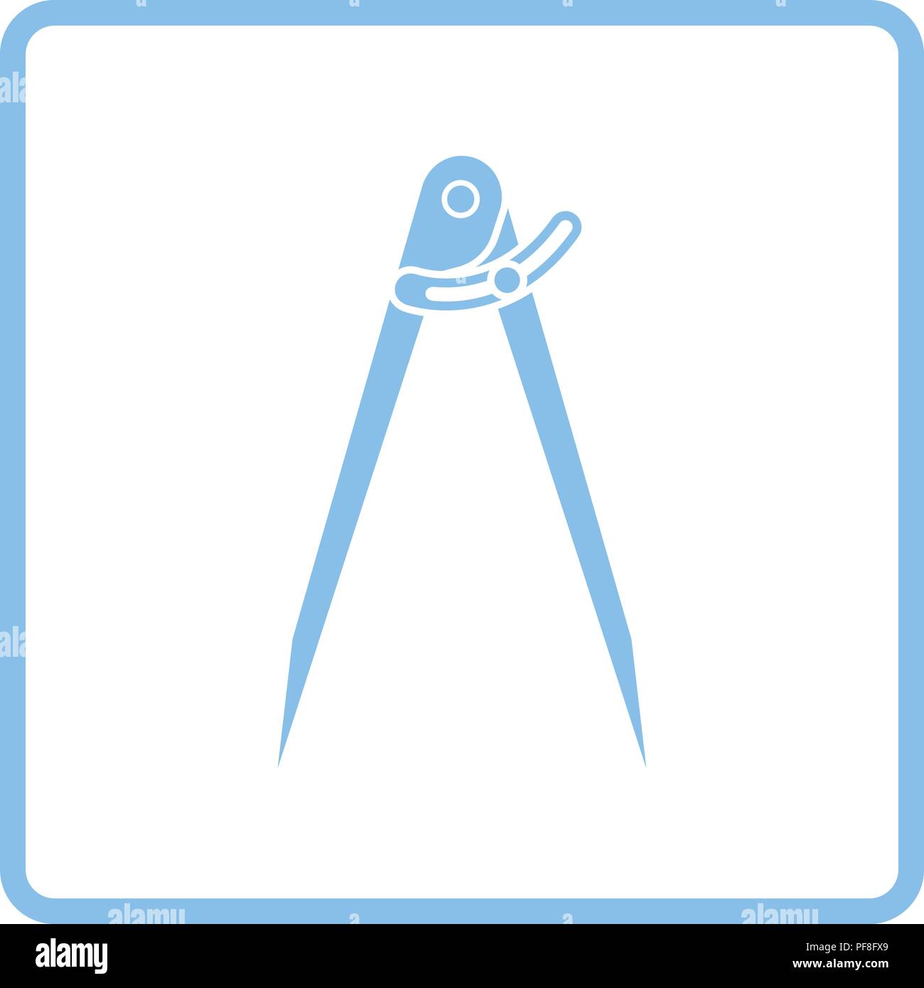 Compasses icon. Blue frame design. Vector illustration Stock Vector ...