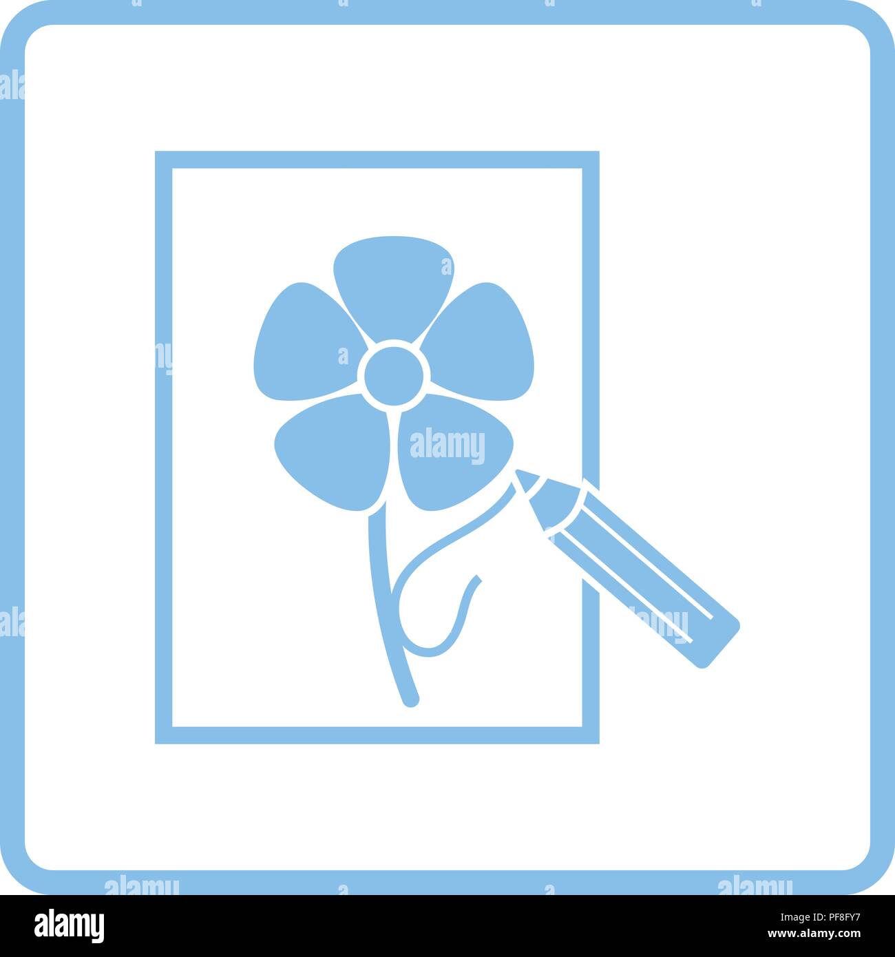 Sketch with pencil icon. Blue frame design. Vector illustration Stock ...