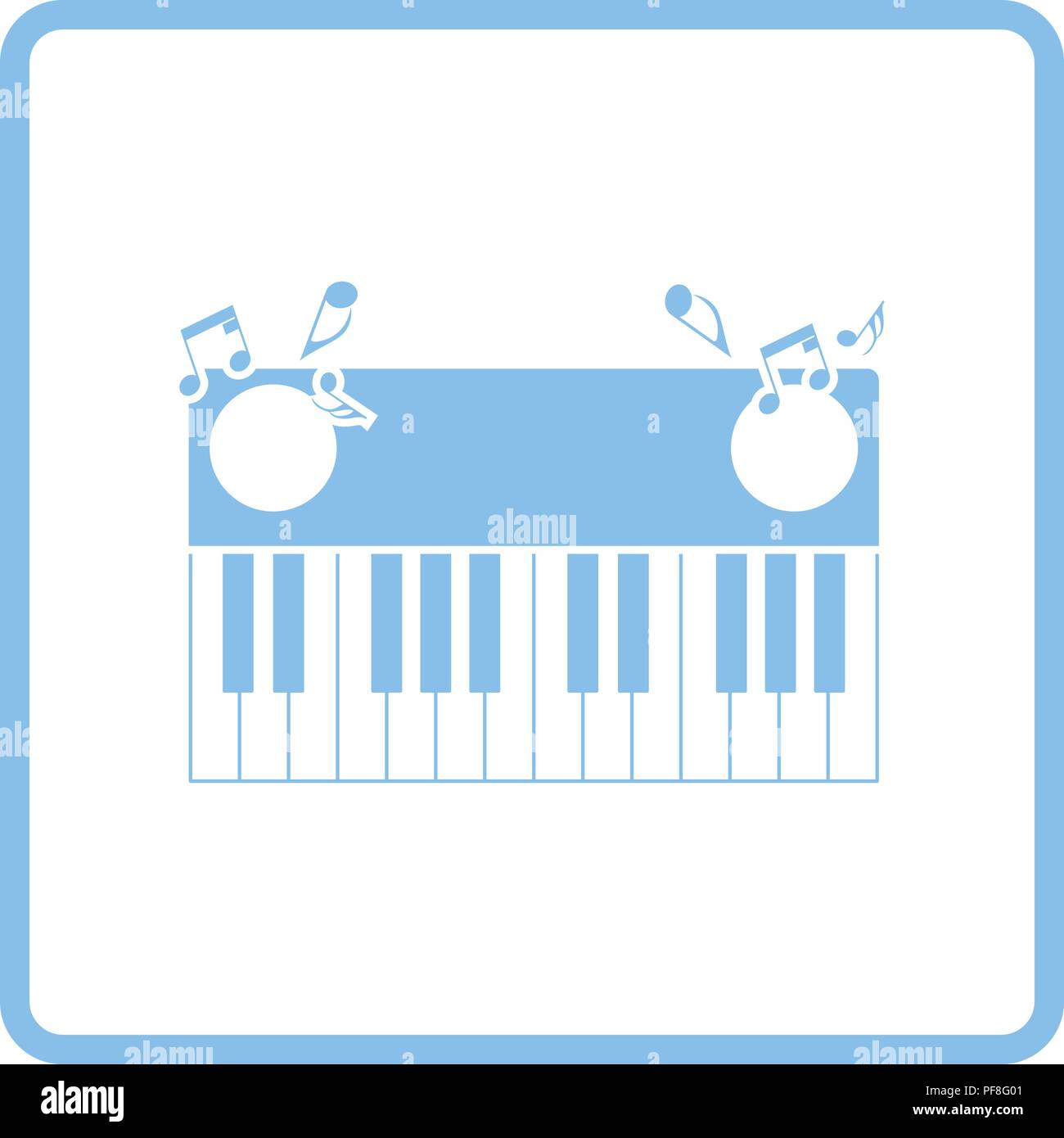 Piano keyboard icon. Blue frame design. Vector illustration Stock ...