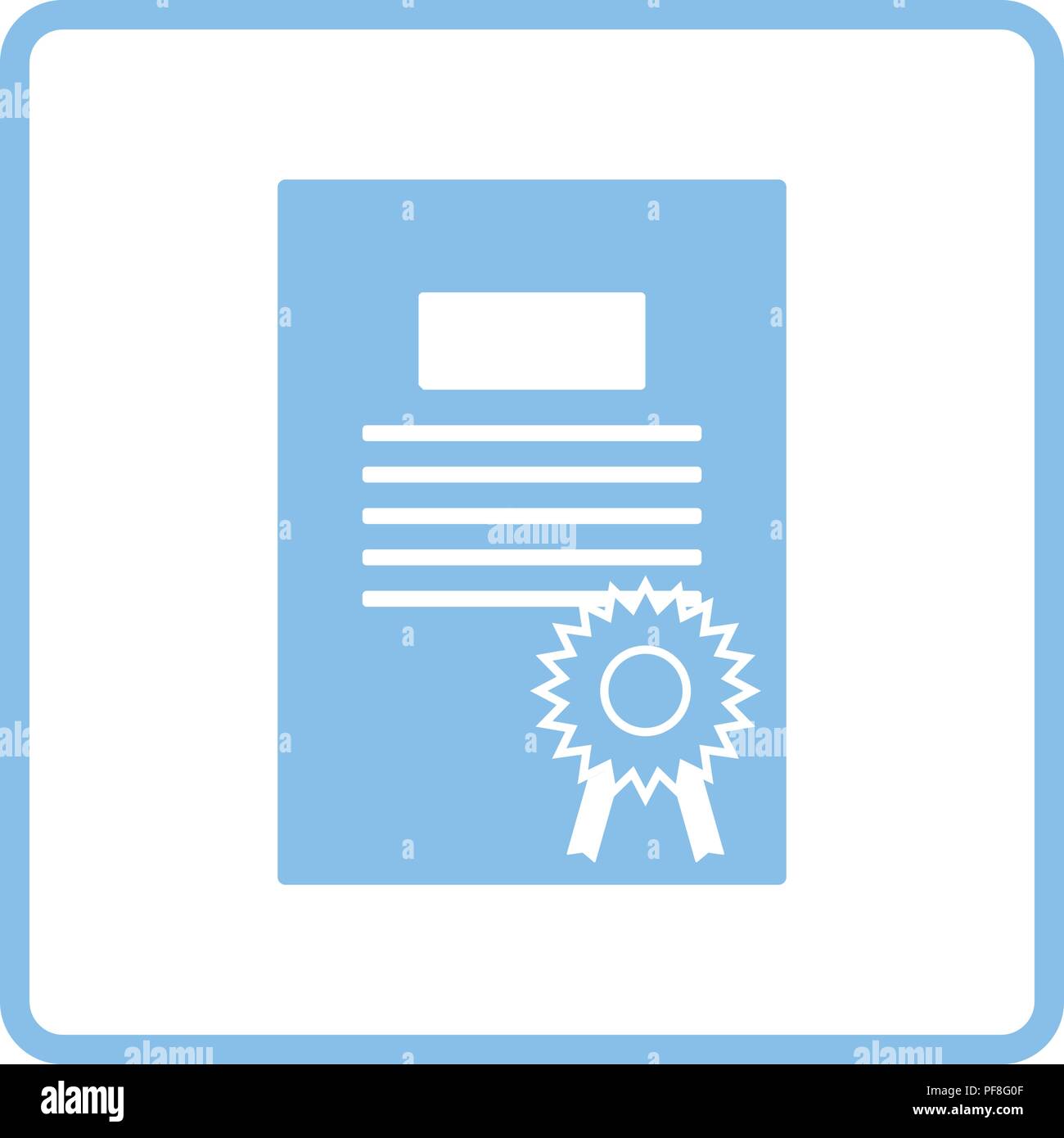 Diploma icon. Blue frame design. Vector illustration Stock Vector Image ...
