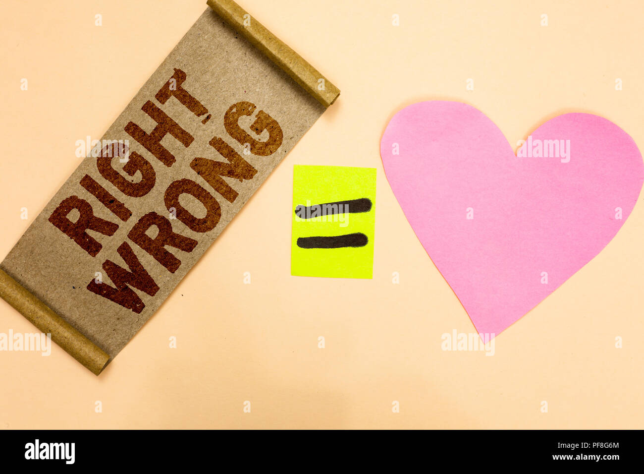 Writing note showing Right Wrong. Business photo showcasing choose ...