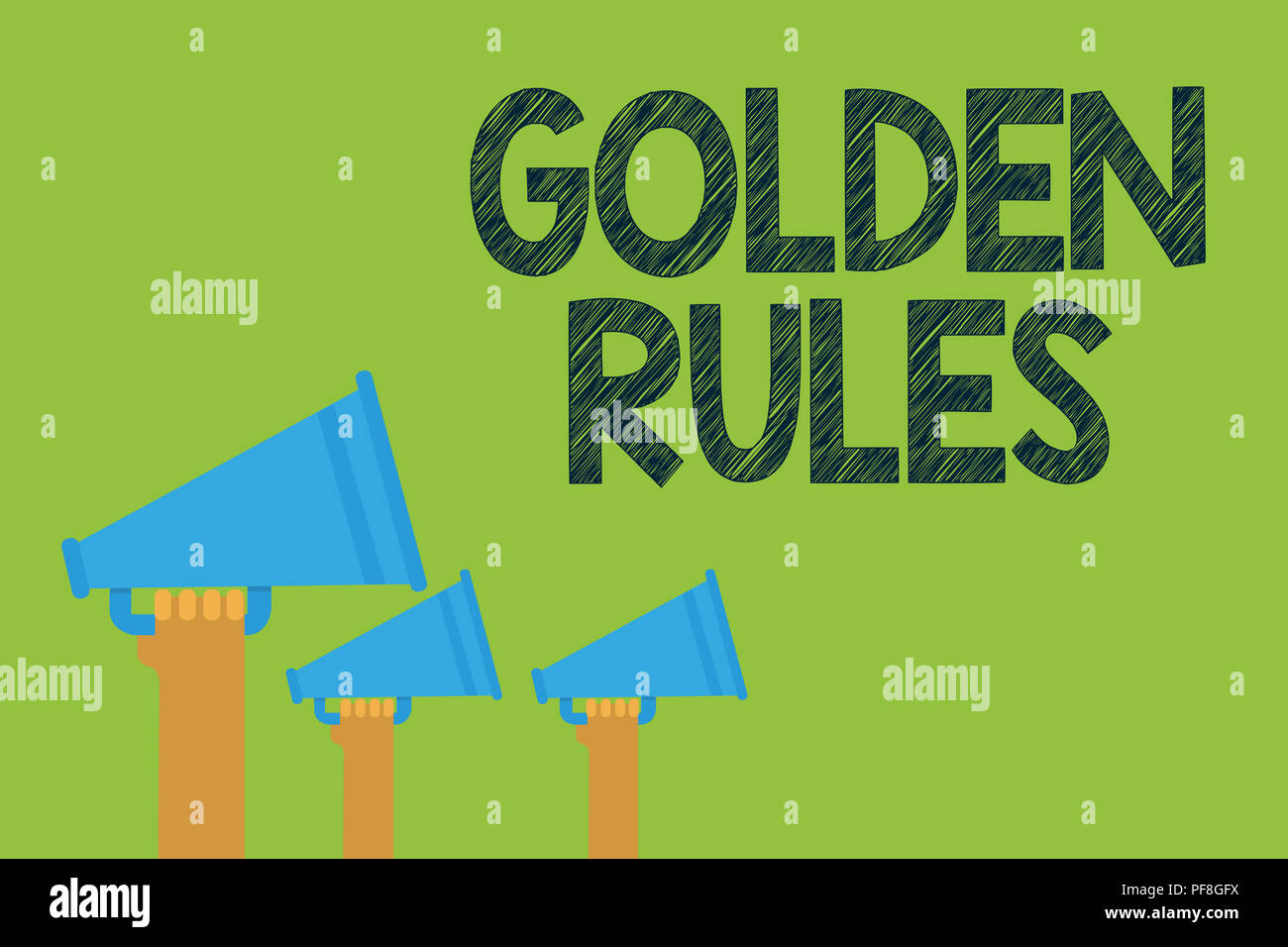 Conceptual hand writing showing Golden Rules. Business photo text Basic principle that should be ...