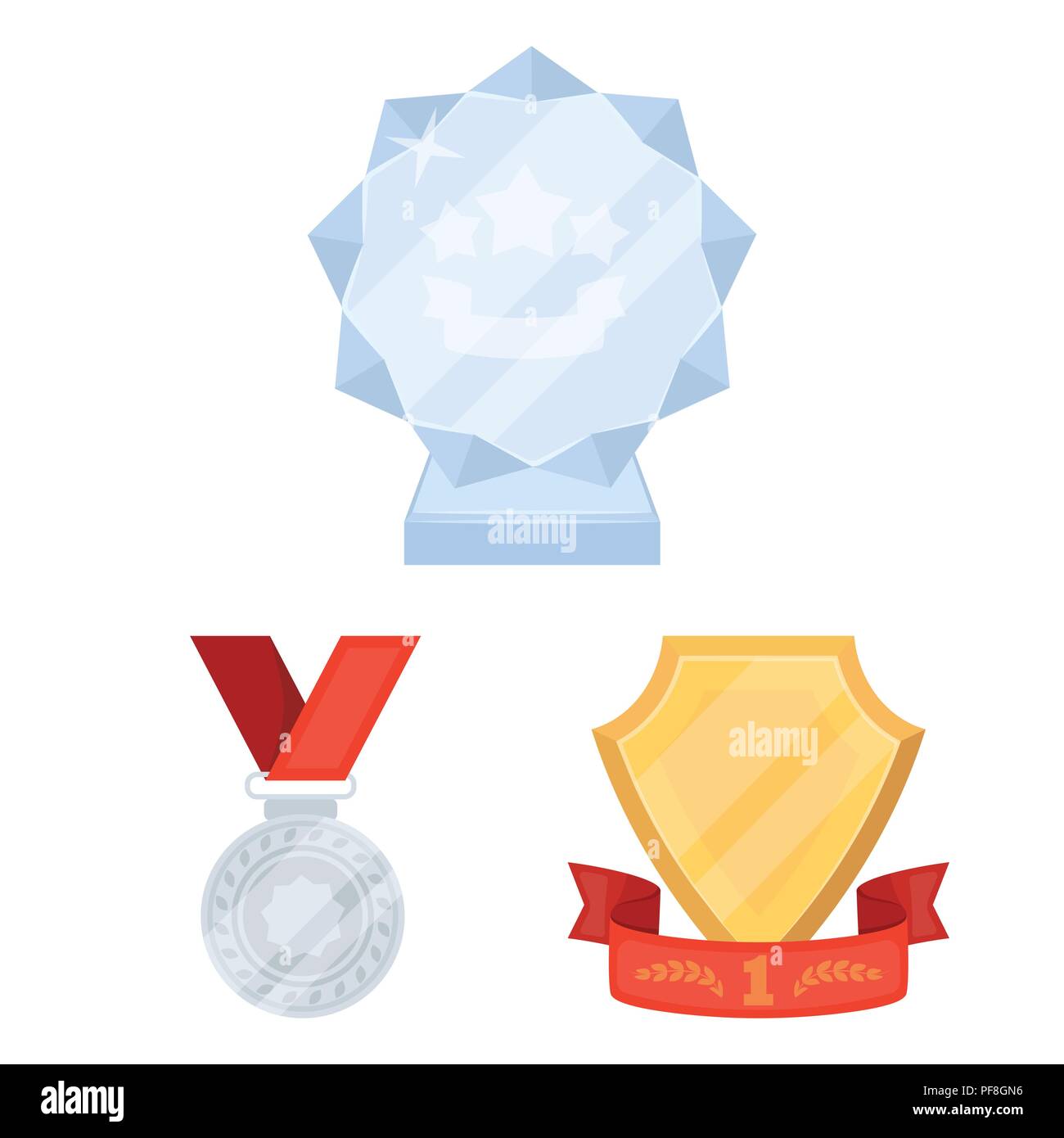 Awards and trophies cartoon icons in set collection for design.Reward ...