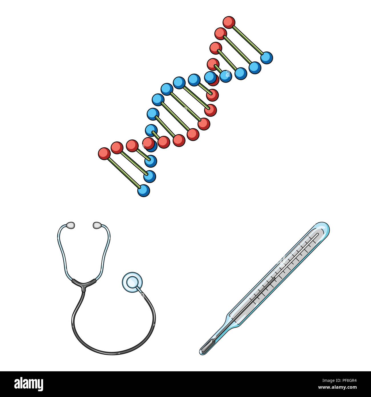 Medicine and treatment cartoon icons in set collection for design ...