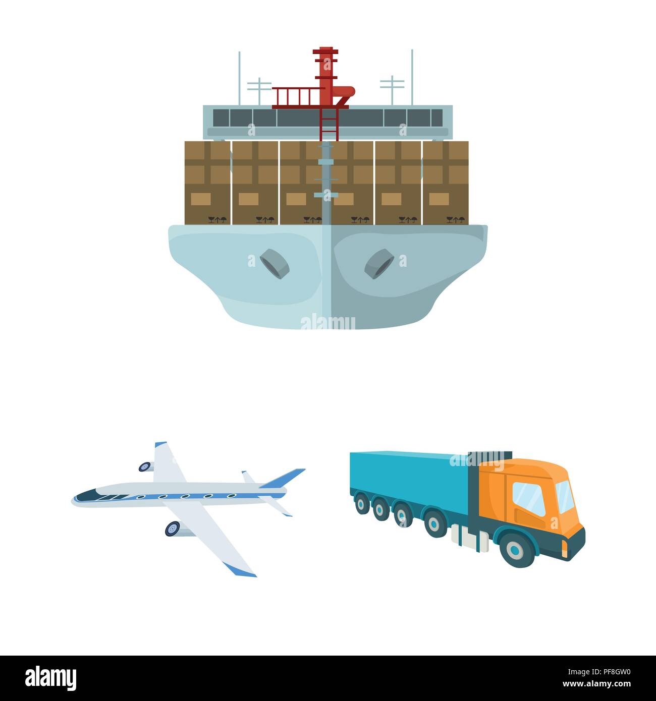 Logistics and delivery cartoon icons in set collection for design ...