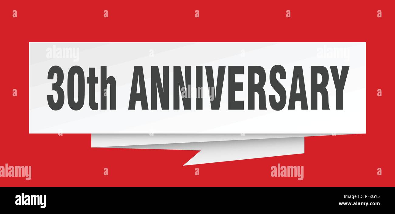 30th anniversary sign. 30th anniversary paper origami speech bubble ...