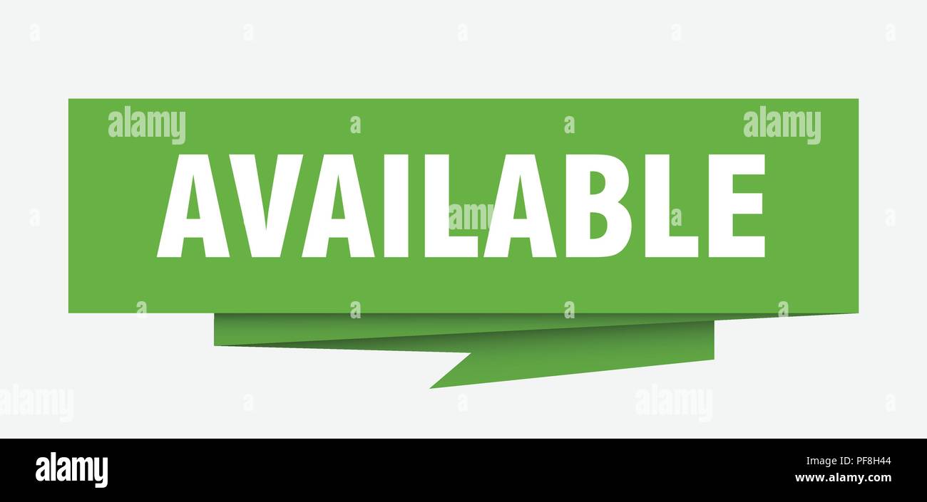 available sign. available paper origami speech bubble. available tag ...