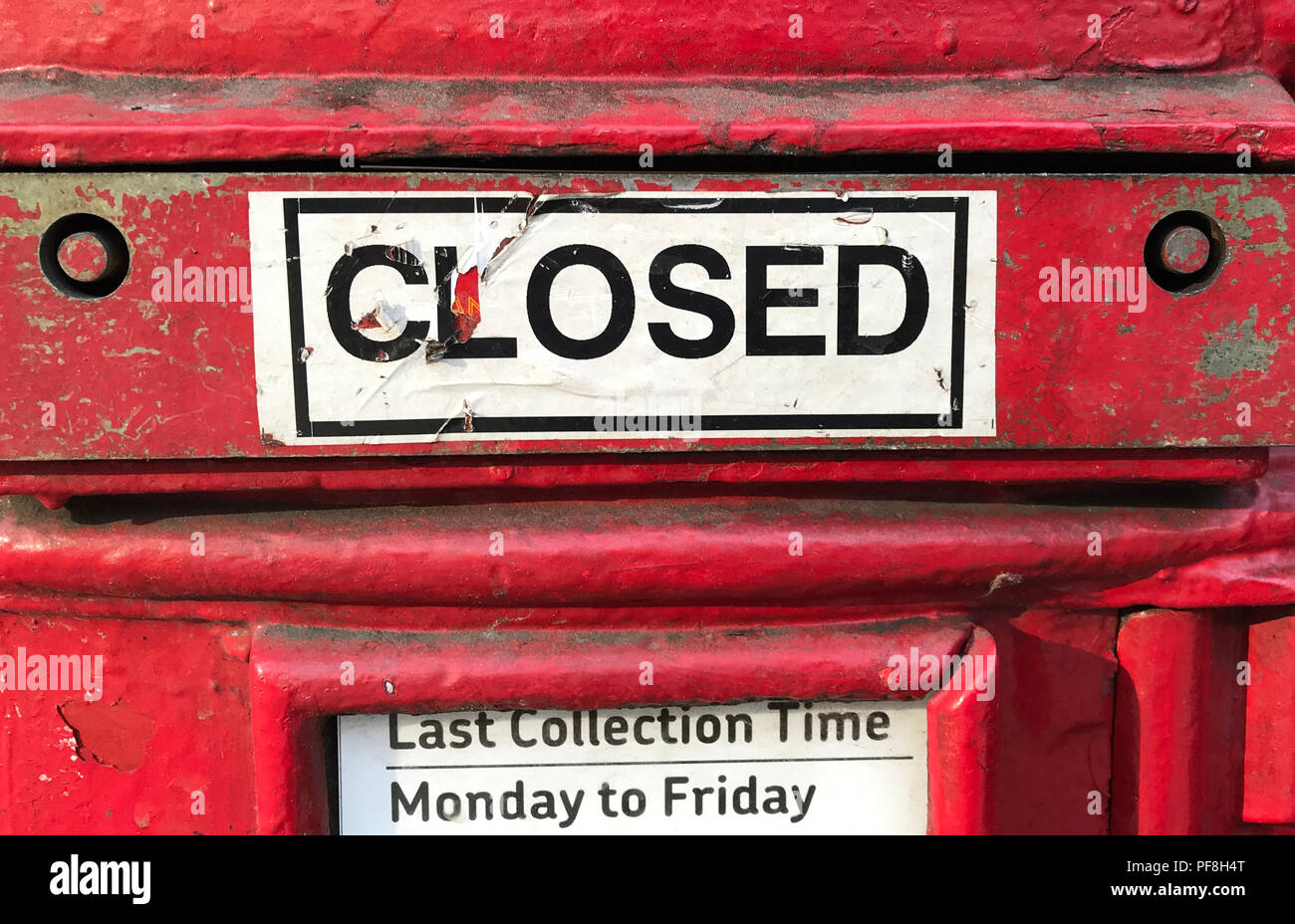 Royal Mail letter box which has been closed Stock Photo - Alamy