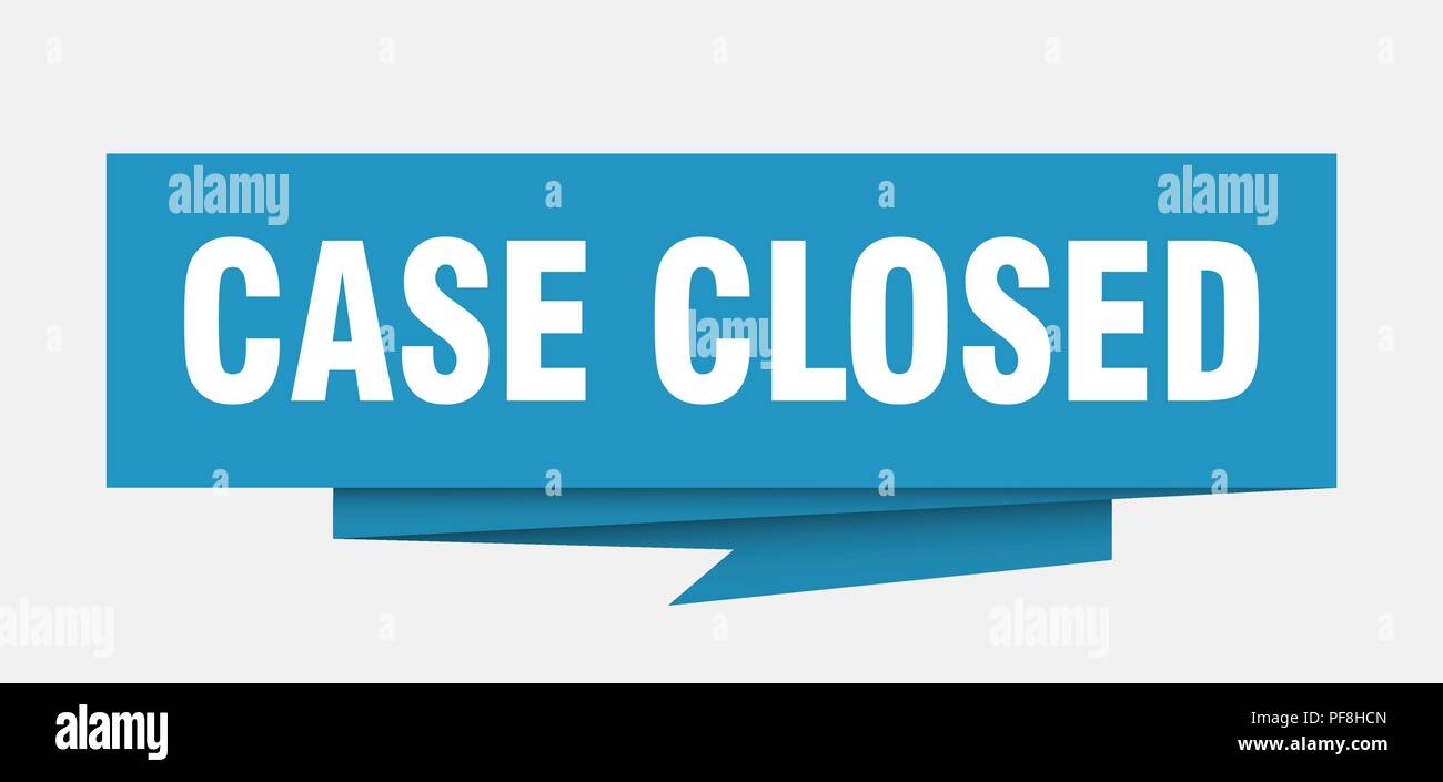 case closed sign. case closed paper origami speech bubble. case closed ...