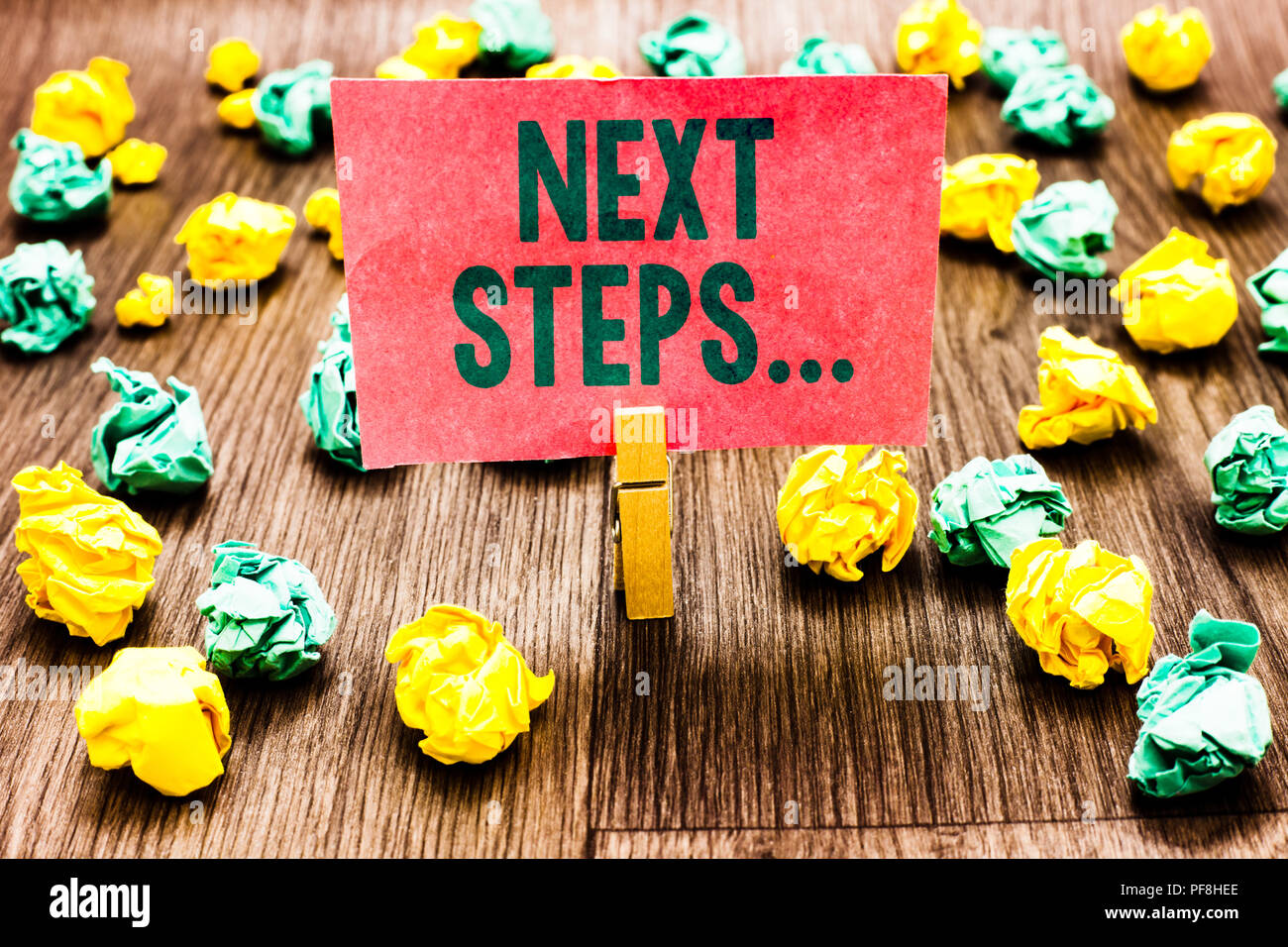 Word writing text Next Steps . Business concept for numper of process ...