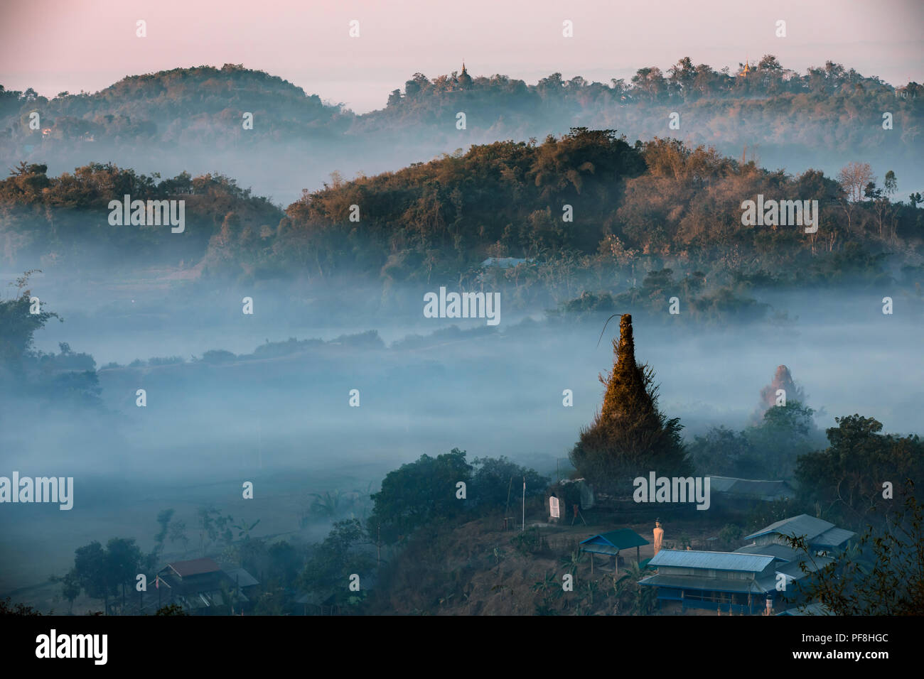 A temple surrounded by nature to pray to buddha from sunrise to sunset ...