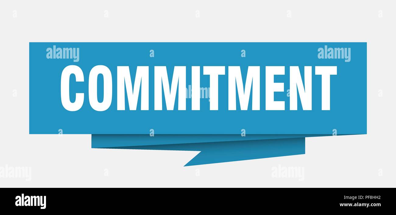 commitment sign. commitment paper origami speech bubble. commitment tag ...
