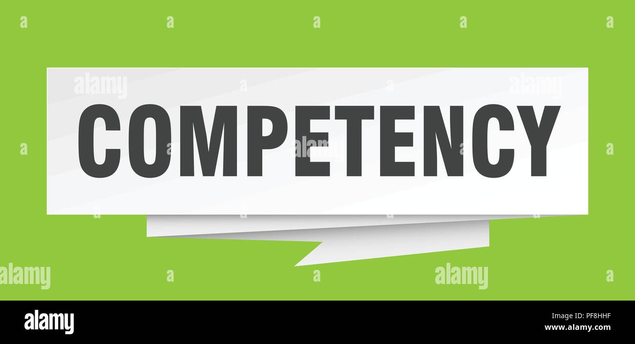 competency sign. competency paper origami speech bubble. competency tag ...