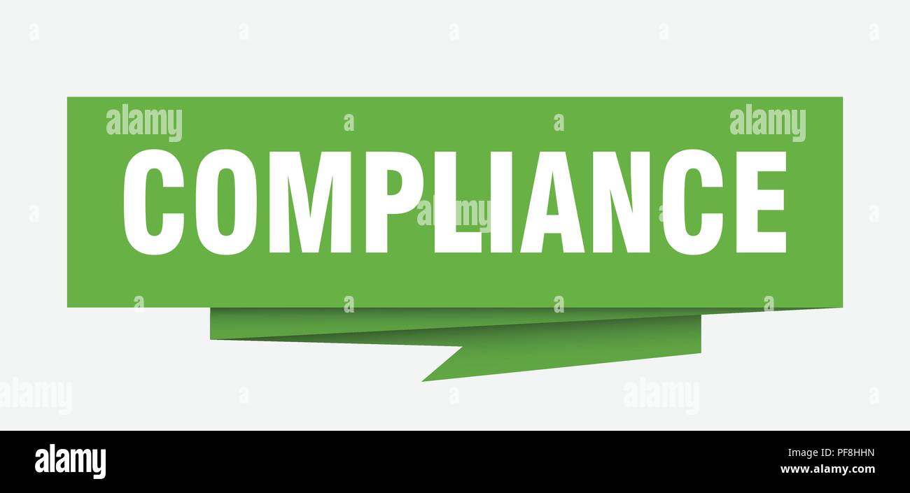 compliance sign. compliance paper origami speech bubble. compliance tag ...
