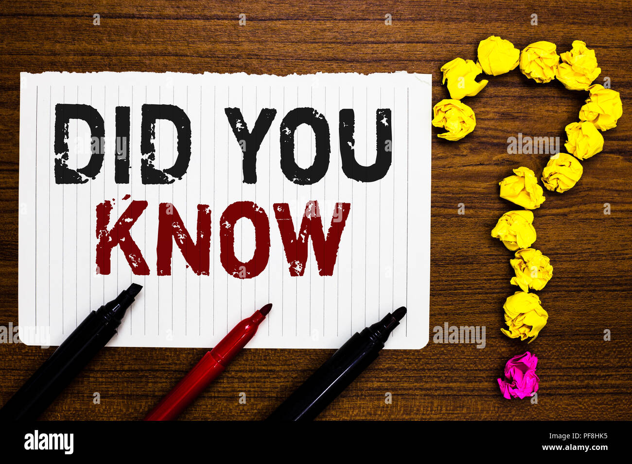 Handwriting text writing Did You Know. Concept meaning Knowing the next ...