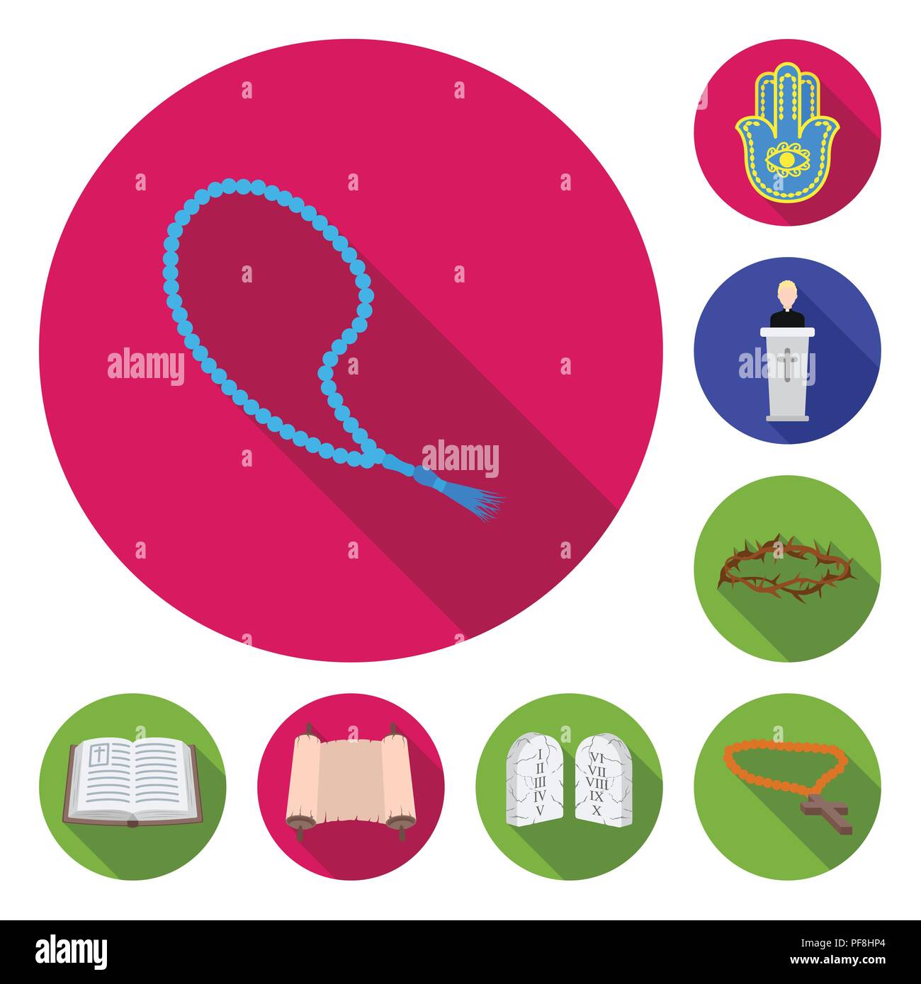 Religion and belief flat icons in set collection for design ...