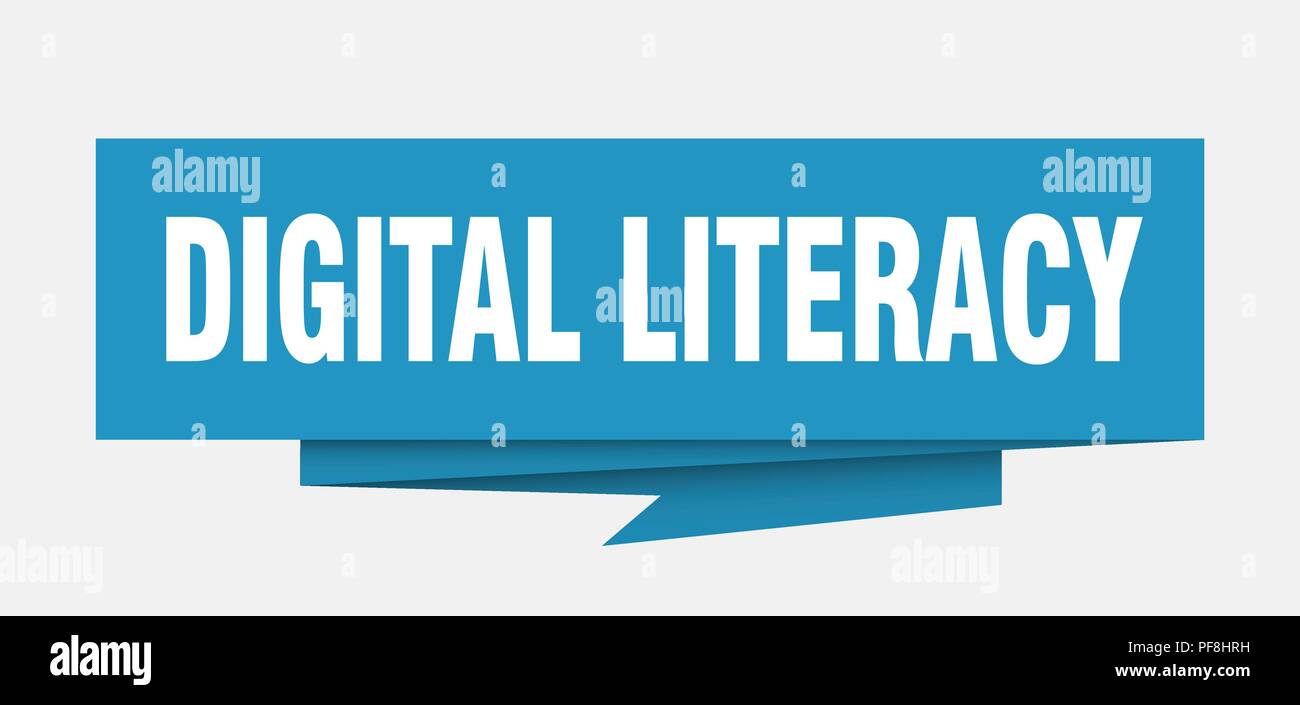digital literacy sign. digital literacy paper origami speech bubble ...