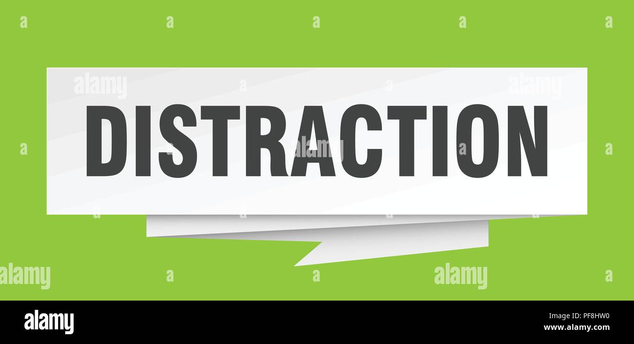 distraction sign. distraction paper origami speech bubble. distraction ...