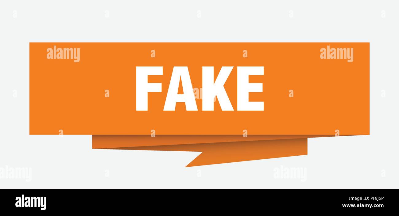 fake sign. fake paper origami speech bubble. fake tag. fake banner ...