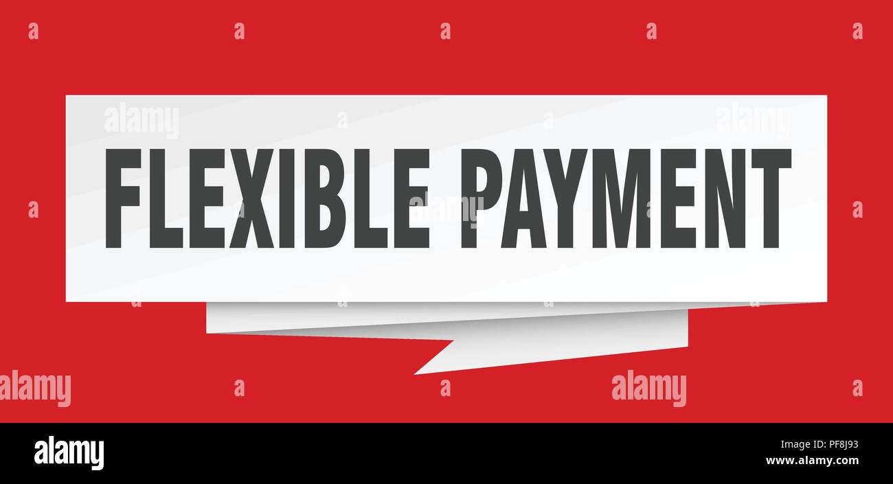 flexible payment sign. flexible payment paper origami speech bubble ...