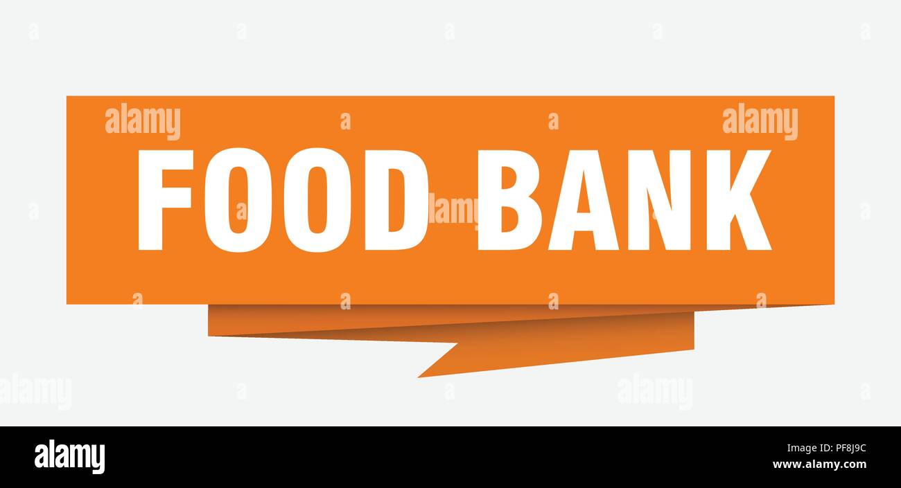 food bank sign. food bank paper origami speech bubble. food bank tag ...