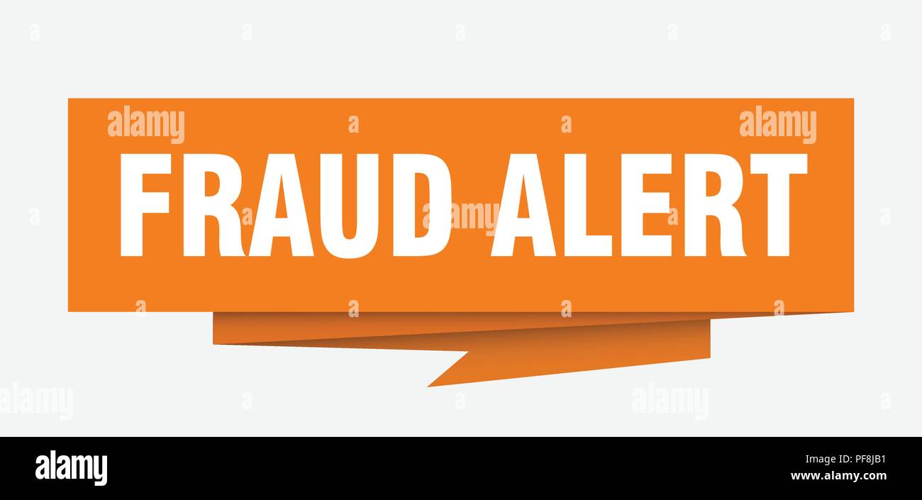 fraud alert sign. fraud alert paper origami speech bubble. fraud alert ...