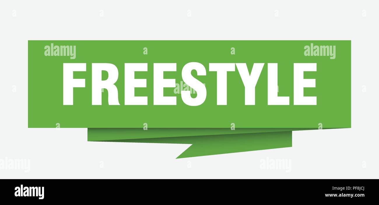 freestyle sign. freestyle paper origami speech bubble. freestyle tag ...