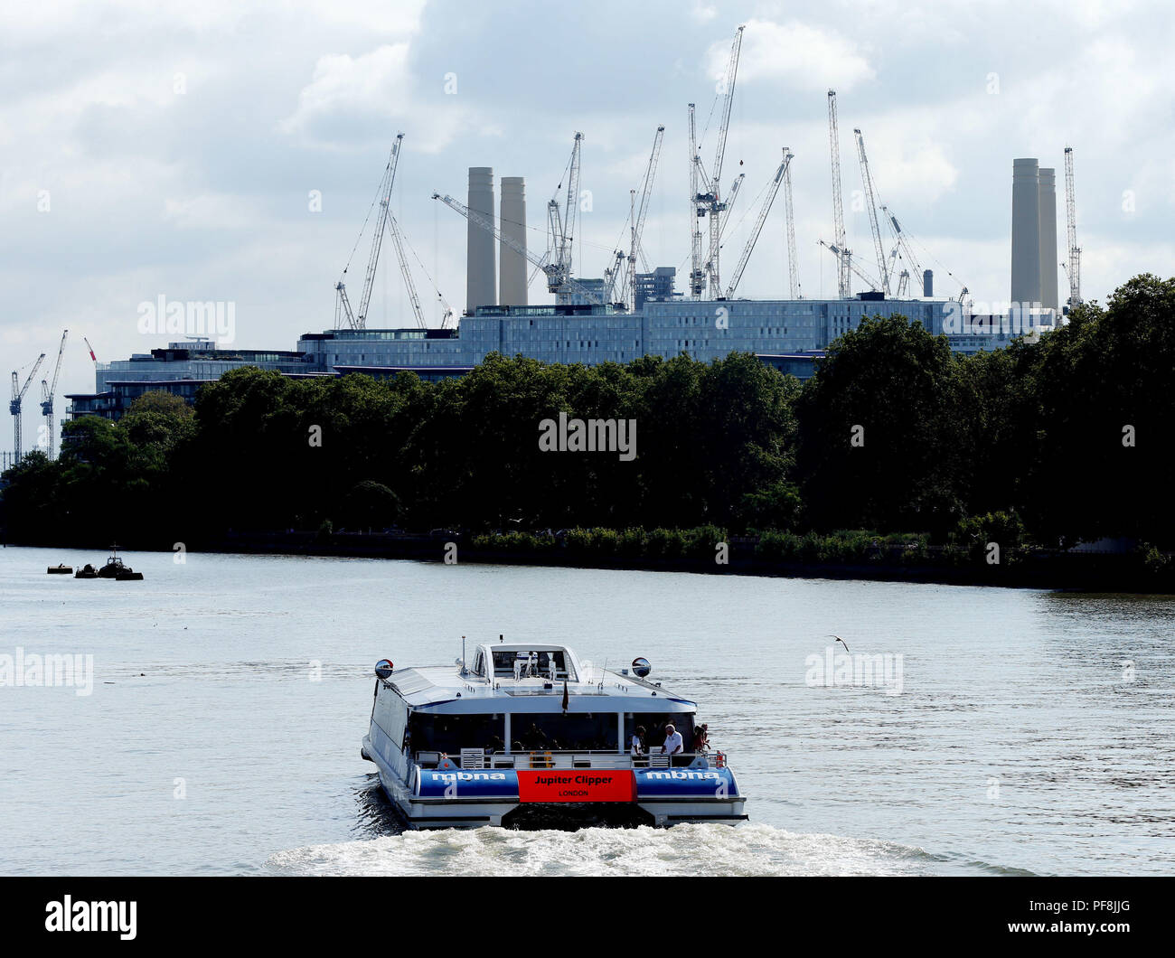 Redevelopment work continues at Battersea Power Station as seen from ...