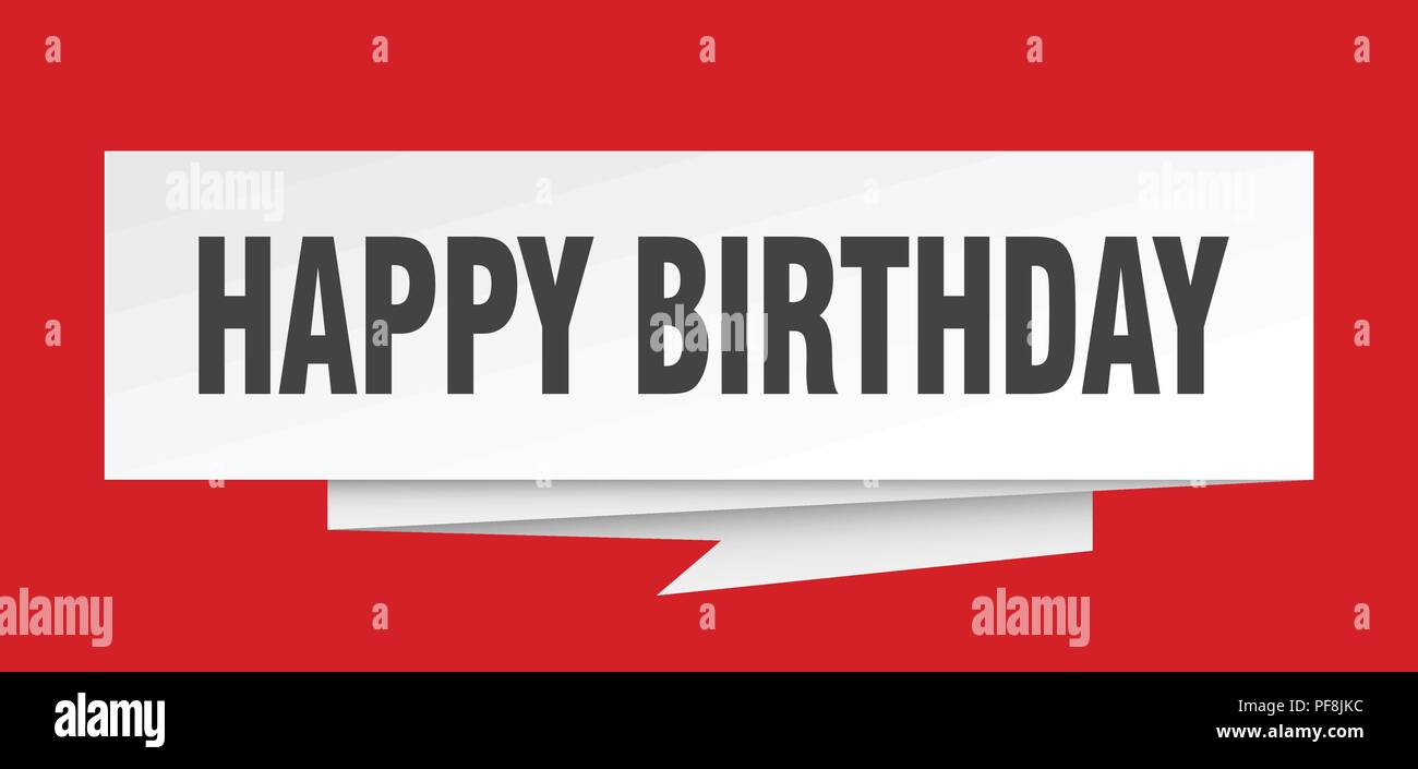 happy birthday sign. happy birthday paper origami speech bubble. happy ...