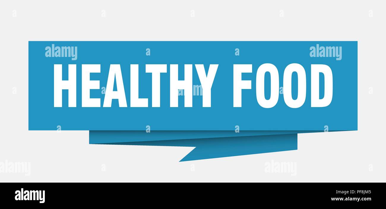 healthy food sign. healthy food paper origami speech bubble. healthy ...