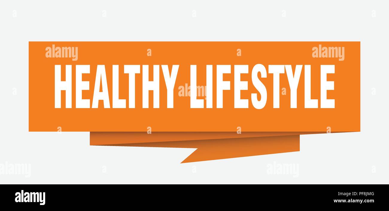 healthy lifestyle sign. healthy lifestyle paper origami speech bubble ...