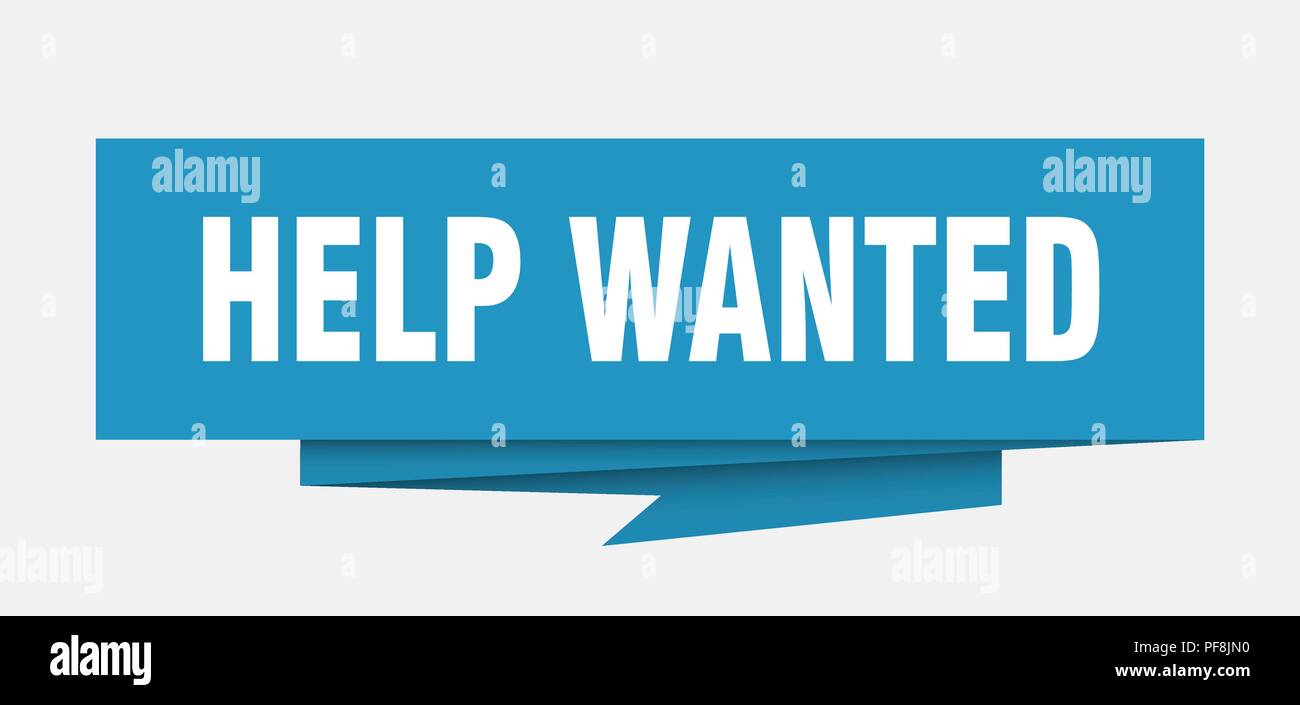 help wanted sign. help wanted paper origami speech bubble. help wanted ...